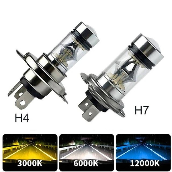2Pcs 100W H4 H7 H1 H11 H3 H8 Led Car Daytime Running Driving Fog Light ...