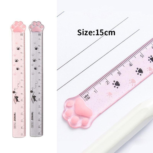 15cm Cat Paw Plastic Straight Rulers Cute Kawaii School Office Supplies ...