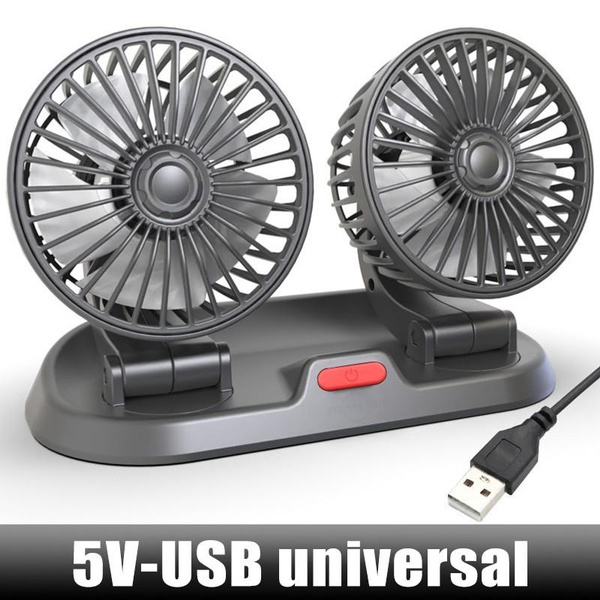 Portable Dual Head Car Fan 360 Degree Rotation Car Auto Air Cooling Fan ...