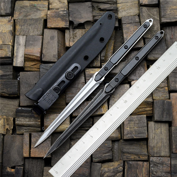 Fixed Blade Tactical Knife Boot Knife with Sheath Aviation Aluminum ...