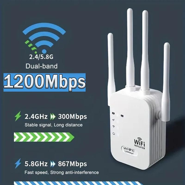 2024 New 1200Mbps WiFi Range Extender Repeater Wireless Amplifier ...