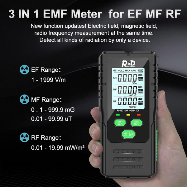 R&D RD630 Electromagnetic Field Radiation Detector Tester EMF Meter ...