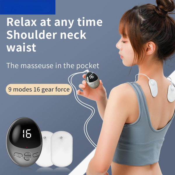 Smart EMS Pulse Massager Portable Electric Massage Patch Device TENS Muscle Stimulator for Neck ...