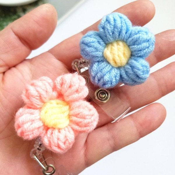 Nurse Name Tag Buckle Transparent Wool Flower Retractable Buckle Can ...