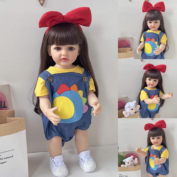 22inch Full Body Newborn Soft Silicone Vinyl Toddler Girl Doll Princess ...