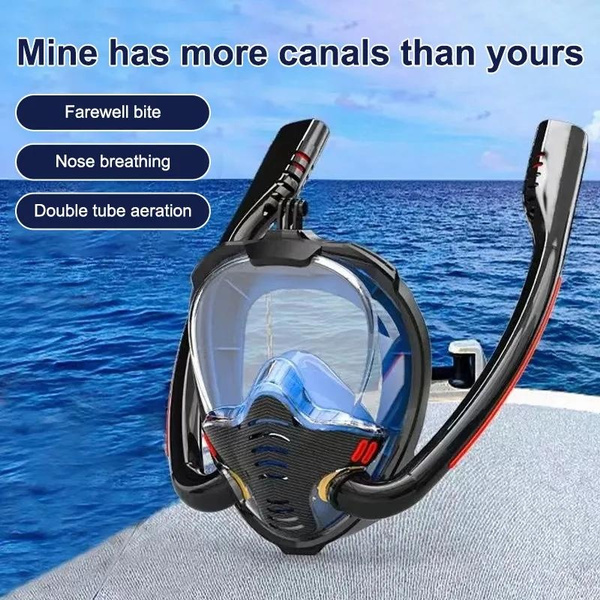 2023 Underwater Lung Anti Fog Full Face Diving Dual Tube Mask ...