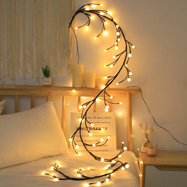 Vines with Lights for Home Decor, Christmas Decorations 8.2ft Bendable ...