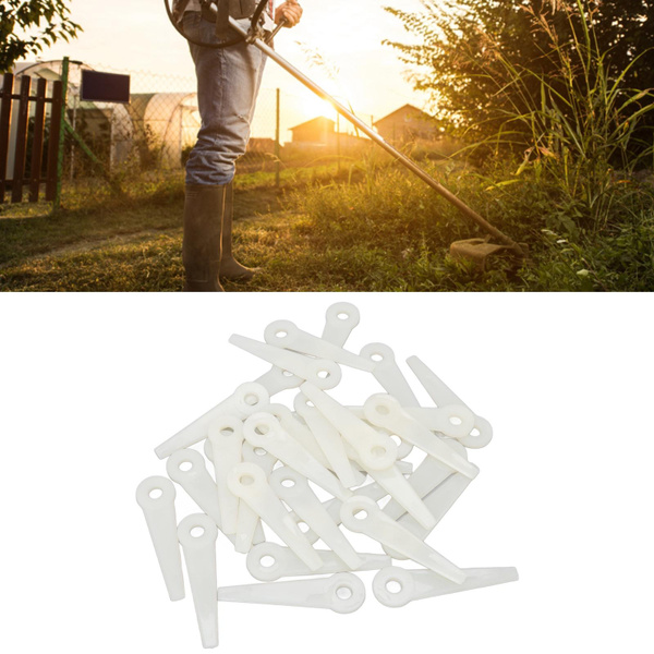 32PCS Plastic Cutter Blades LawnMower Blade Replacement Grass Trimmer ...
