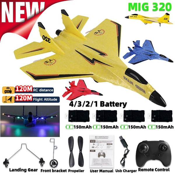MIG 320 RC Airplane Speed 2.4G Glider RC Plane Fixed Wing Hand Throwing ...
