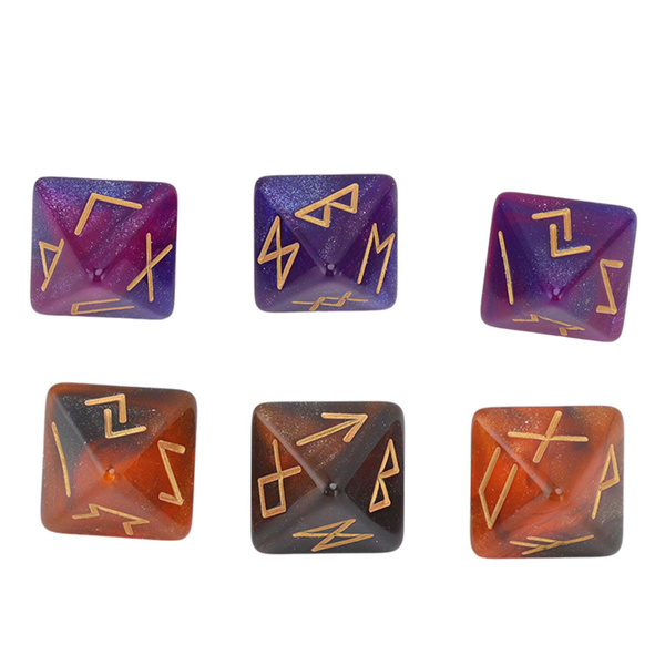 Rune Dice Polyhedral Dice Set 3Pcs Rune Dice 8 Sided Star Sky Mystic ...