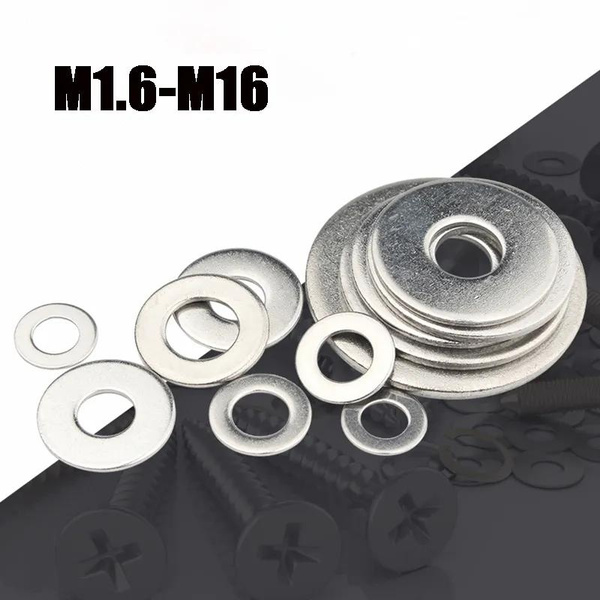 300pcs Stainless Steel Flat Washers, Fender Washers, Metric Metal Lock ...