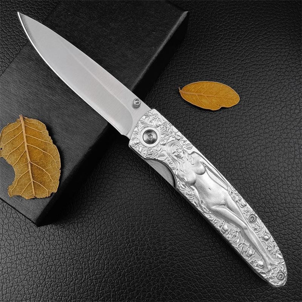 2023 Novelty Sculpted Nude Lady Folding Pocket Knife 440C Blade ...