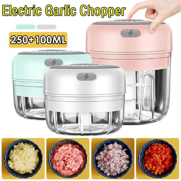 100+250ml Double Cup Electric Mini USB Garlic Masher Wireless Garlic ...