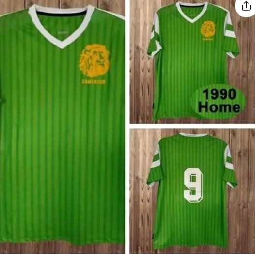 1990 Cameroon Retro Mens Soccer Jersey WOME MBOMA ETO O Home Football ...