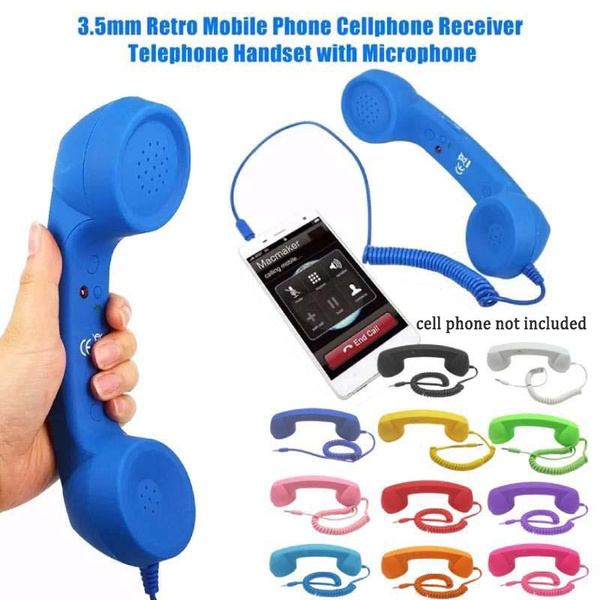 3.5mm Universal Retro Telephone Handset Cell Phone Receiver Headphone ...