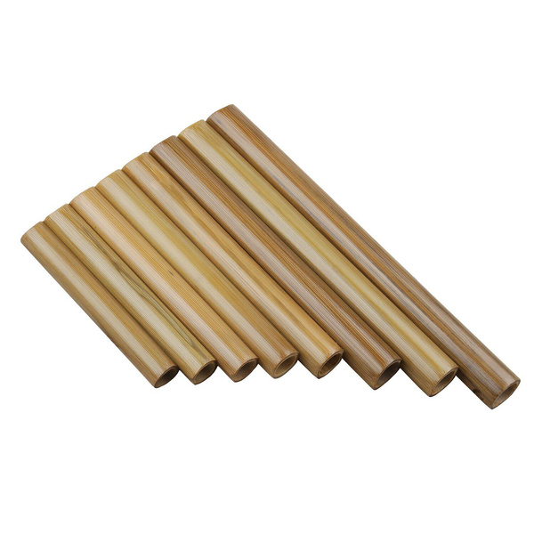 Brown 8 Pipes Pan Flute Small Size Original Color Pipe Chinese Musical ...