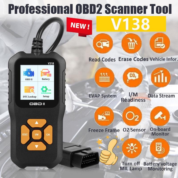 New V318 OBD2 Scanner Car Diagnostic Tools Code Reader Test Read ...