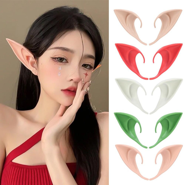 1 Pair Fairy Pixie Elf Ears, Latex Pointy Ears for Cosplay Halloween ...