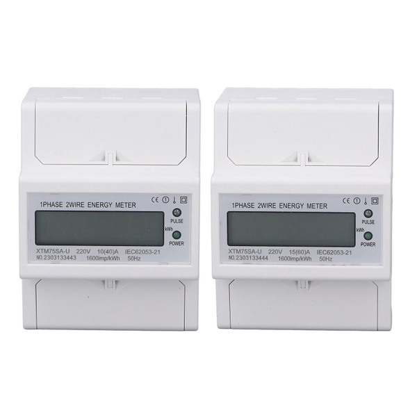 Electric Energy Meter, High Accuracy DIN Rail Power Meter Temperature ...