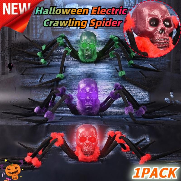 Halloween Electric Crawling Glowing Giant Halloween Spider Ornament ...