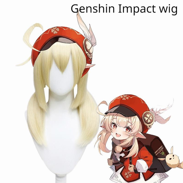 Genshin Impact Wig Escape Sun Klee Double Ponytail Character Cosplay ...
