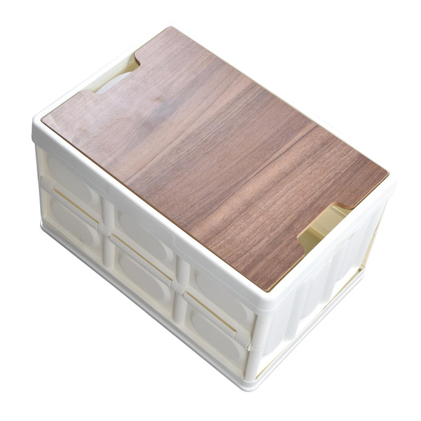Foldable Storage Box Outdoor Crate Axial Lid Wooden Lid Plastic Lidded ...