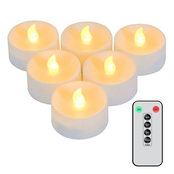 6PCS Flameless Flickering LED Color Lamp Light With Remote Control ...