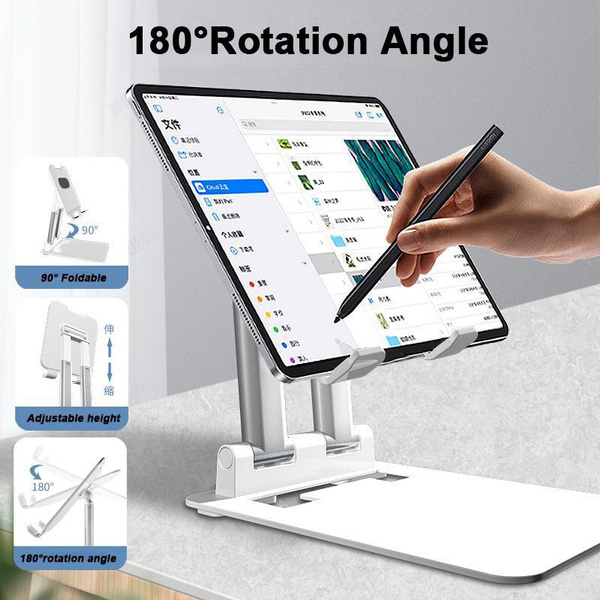 Aluminum Foldable Tablet Stand Desk Riser 180° Rotation Multi-Angle ...