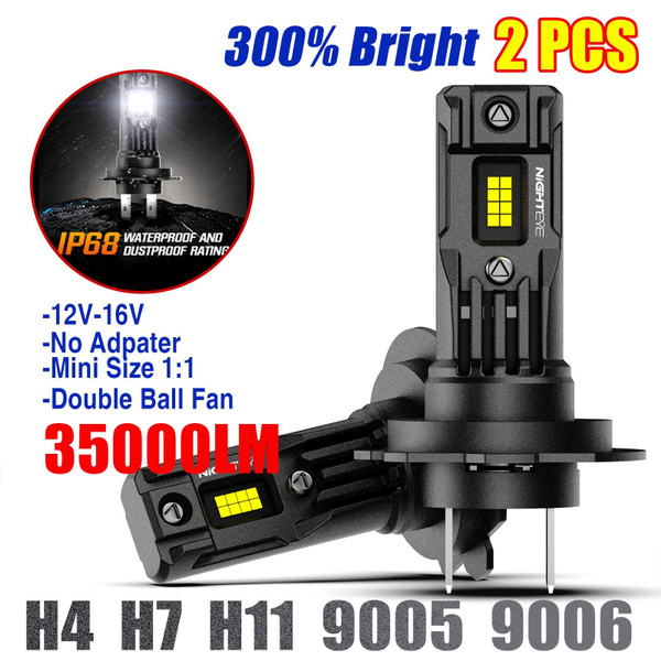 Nighteye H4 H7 H11 9005 9006 LED Car Headlight Bulbs Kit 35000LM 80W ...