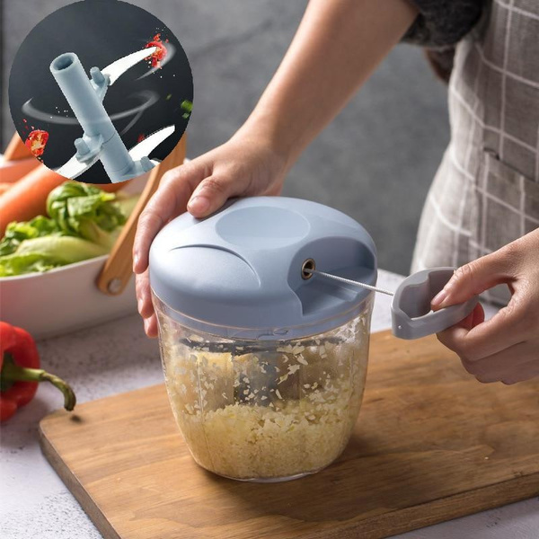 500/900ML Manual Meat Mincer Garlic Chopper Rotate Garlic Press Crusher ...