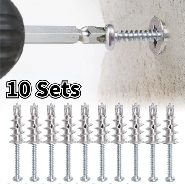 10Sets Expansion Screws Set Plasterboard Wall Plugs & Screws Expanding ...