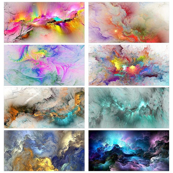 Color Cloud Abstract Art Abstract Color Painting Oil Painting Poster ...