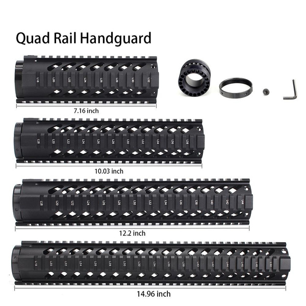 New Tactical 7\ 10\ 12\ 15\ Free Float Quad Picatinny Rail Handguard ...