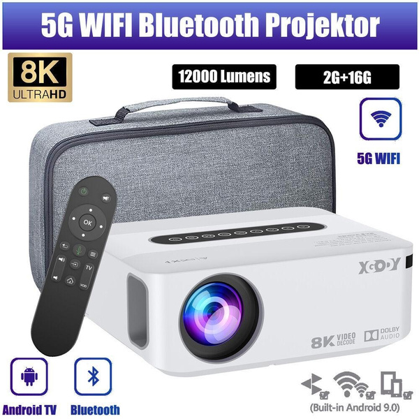 XGODY 4K Mini Portable Projector 5G WiFi Wireless Home Theater Cinema ...