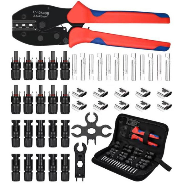 1Set Solar PV Panel Crimping Tool Kit For Solar Cable With Wire Crimper ...