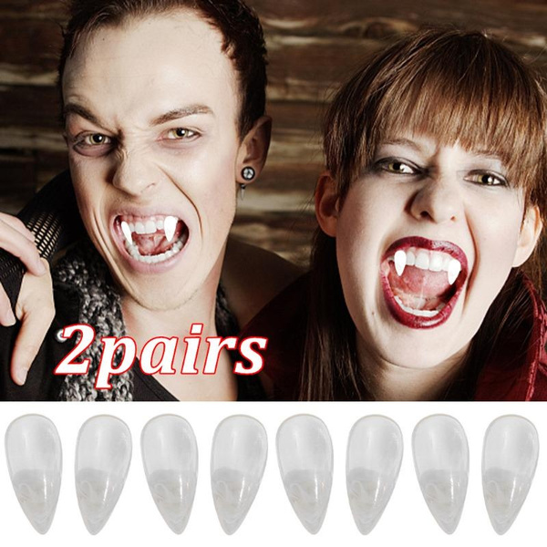 Adult Vampire False Teeth Transparent Dentures Fangs Tooth For Horror ...
