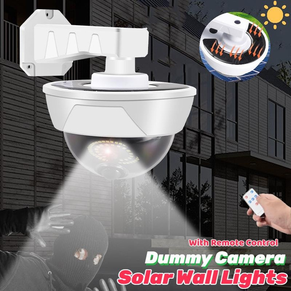 Solar LED Light Fake Monitor CCTV Security Protection Remote Control ...