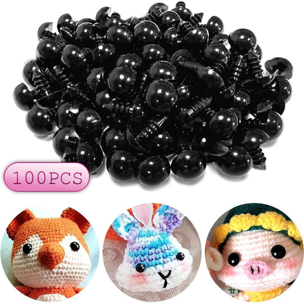 100 plastic safety crochet eyes with washers - ideal choice for dolls ...