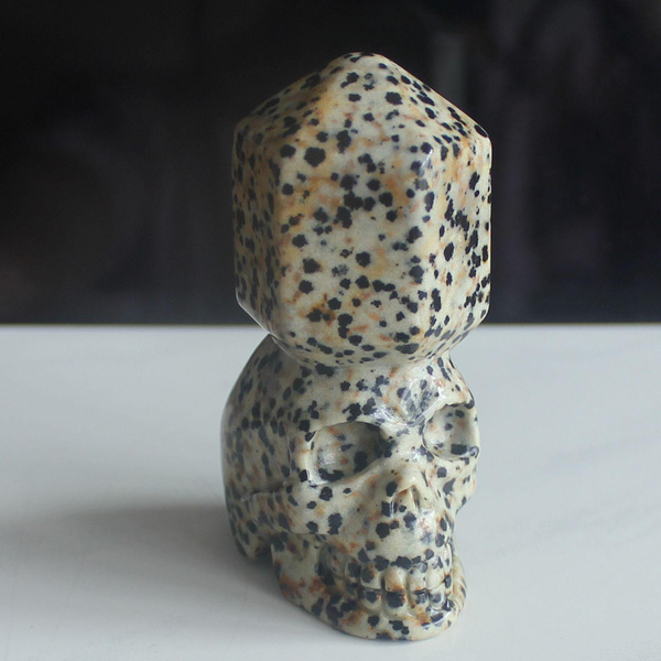 Hand Carved crystal gemstone stone dalmation jasper Hexagonal Point ...