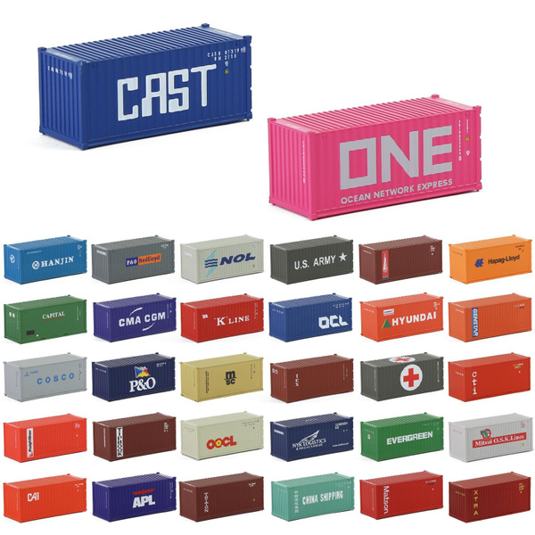 N Scale 1:160 20ft Shipping Container 20' Cargo Box with Magnets Model ...