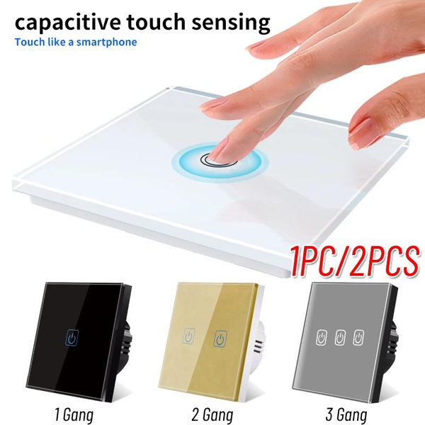 1PC/2PCS Wall Touch Light Switch Led Panel Wall Light Switch EU/UK ...