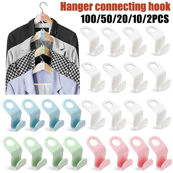 100/50/20/10/2PCS Hanger Connection Hook Clothes Hangers for Closet ...