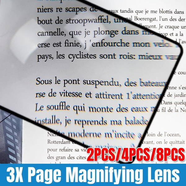 2PCS/4PCS/8PCS Premium 3X (300%) Page Magnifying Glass Reading Aid Lens ...