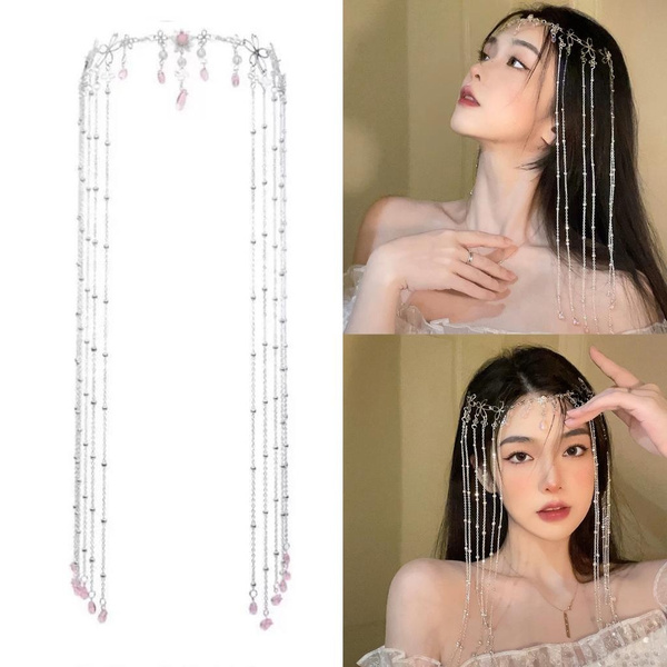 Bohemia Style Rhinestone Drop Pendant Forehead Chain Cosplay Party ...
