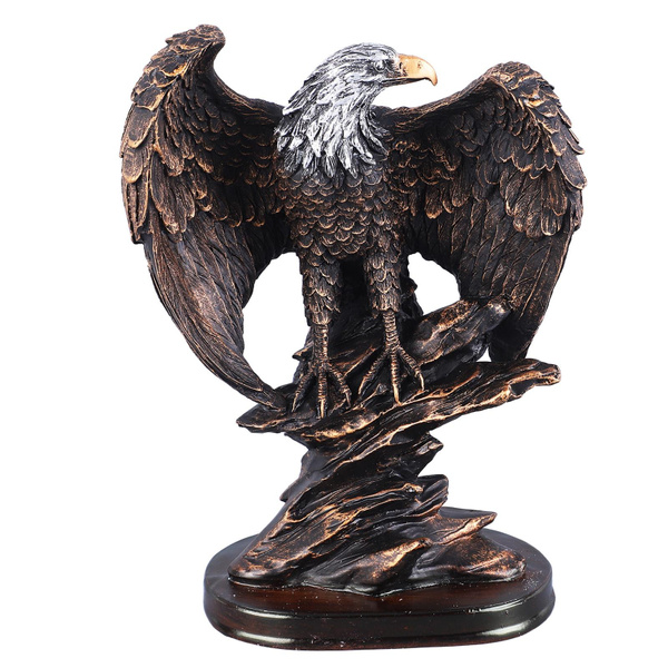 Eagle Statue, Safe Resin Bronzed Bald Eagle Figurines Statues, Retro ...