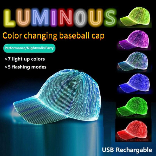 LED Luminous Cap Baseball Cap Rechargeable Sports Hat Luminous ...