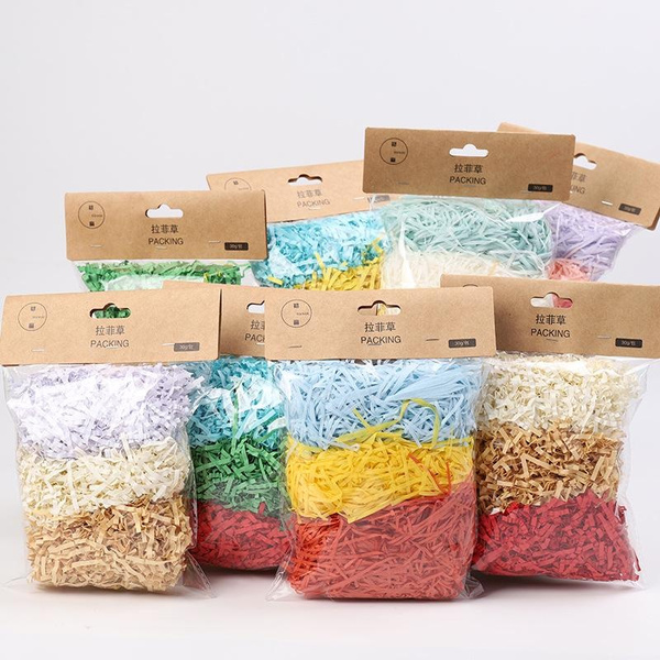 30g/bag 3 Colors Shredded Crinkle Lafite Paper Raffia Filler DIY ...