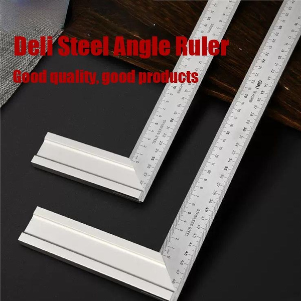 90 Degree Steel Angle Ruler L-shaped Ruler Double-sided Ruler Measuring ...