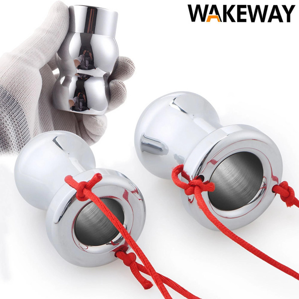 WAKEWAY S/M/L Metal Anal Plug Enema Vaginal Douche Hollow Anal Plug Anal Expansion Voyeur Device ...