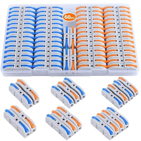 60 Pcs Inline Wire Connectors Kit for Quick Connect Splicing Electrical ...
